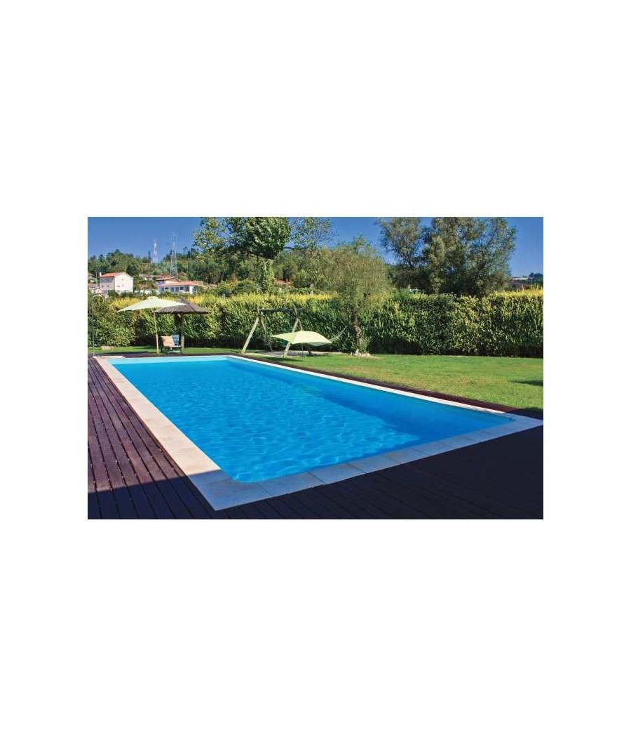 Kit piscine 9.00 x 4.50m fond plat avec liner bleu foncé, Piscineo l ...