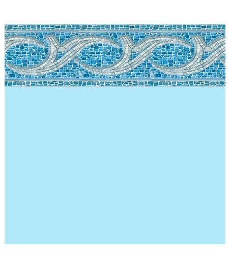 Liner Piscine 75/100 Bleu clair avec frise ipanema pour piscine Ronde Dia 4.60m x 1.20m – Piscineo