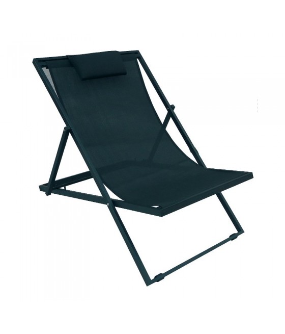 Chaise longue RIO noire par 2, la détente design chez Piscineo