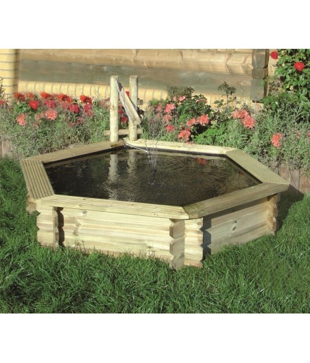 Bassin en bois Tokyo hexagonal chez Piscineo