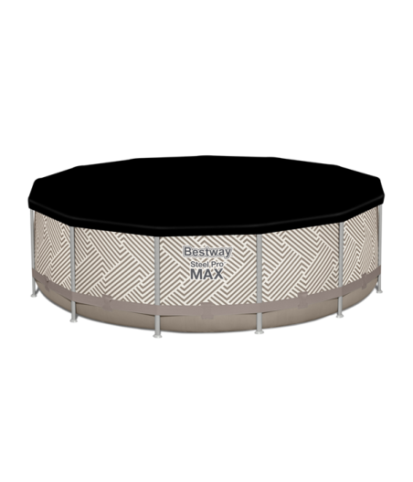 Piscine Bestway ronde Bestway Steel tubulaire 3.96m x 1.07m avec filtration et bâche motif rayé